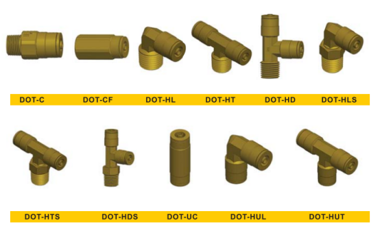 Brass High Pressure Quick Connect Fittings for all D.O.T. truck and trailer
