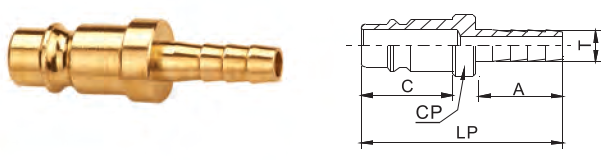 1.0MPa Semi Automatic Brass Quick Coupling Compatible With Rectus 25KA