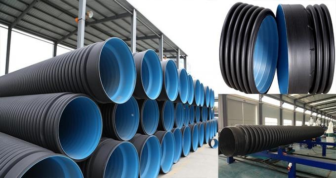 SN8 Buried Drain Pipe Double Wall Polyethylene HDPE Sewer Pipe