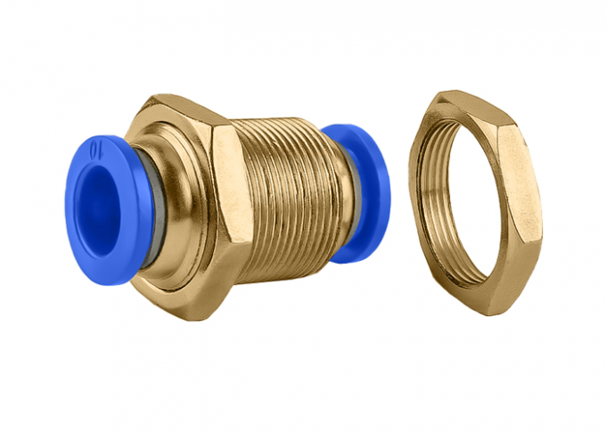 PM Straight Pneumatic One Touch Bulkhead Union Air Fitting Push Quick ...