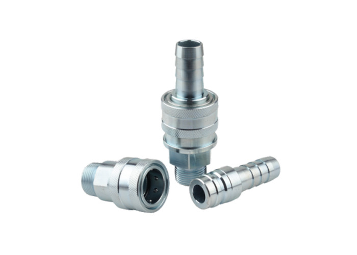 Galvanized Steel Pneumatic Quick Couplings No Valve Core Straight Through