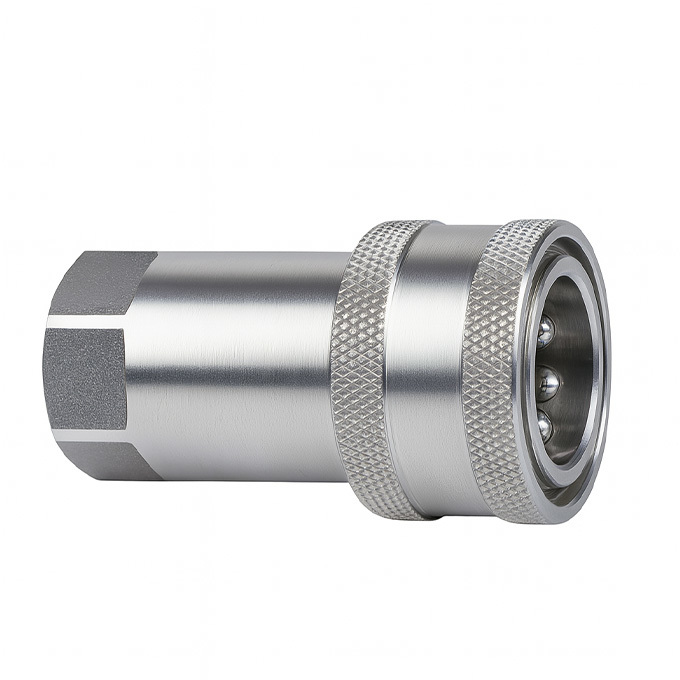 CB-SPM-10F-A Stainless Steel Hydraulic Coupler – ISO A, Viton Sealed